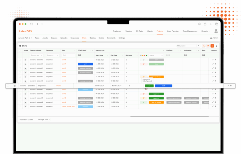 Project Management Software for VFX & Animation Studios